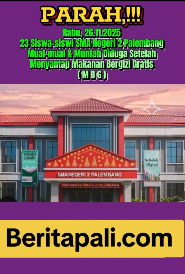 Diduga Setelah Menyantap MBG, 23 Siswa SMA Negeri 2 Palembang Mual-mual ...